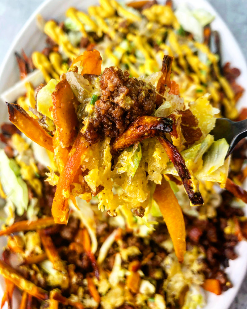 Loaded Bacon Cheeseburger Fries - Ash Eats