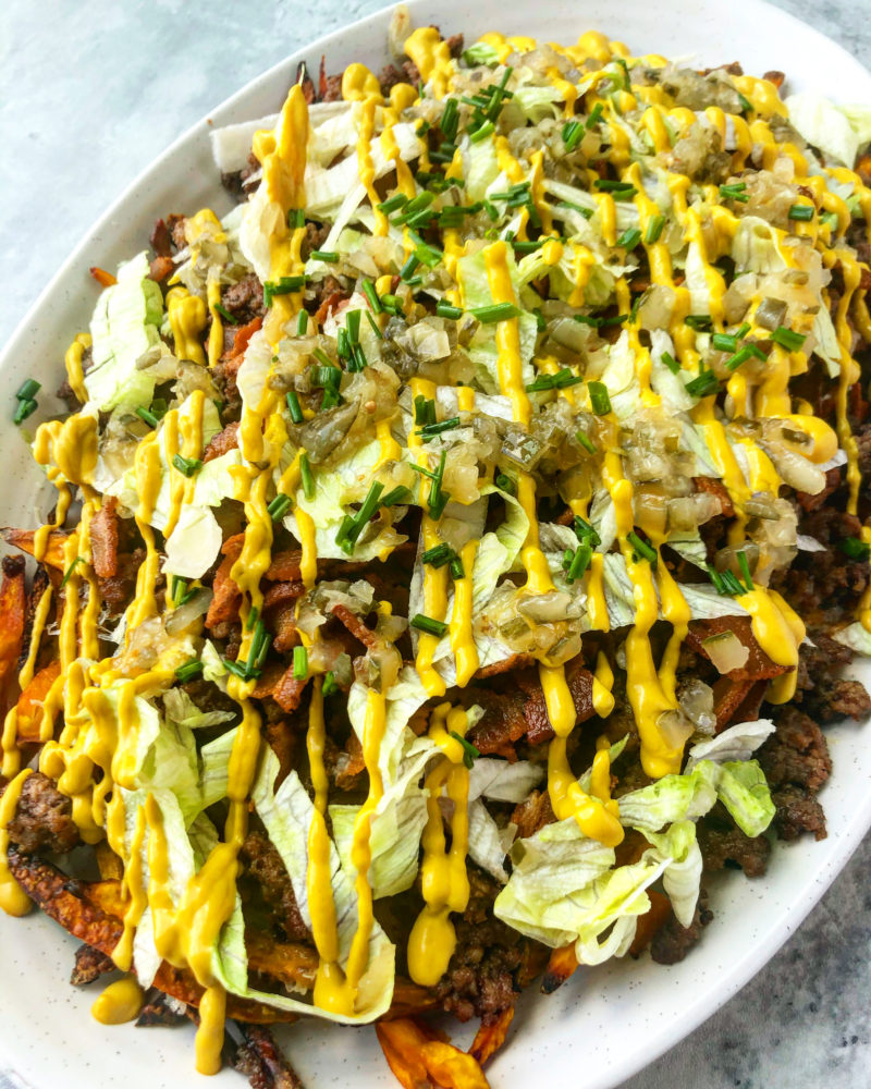 Loaded Bacon Cheeseburger Fries - Ash Eats