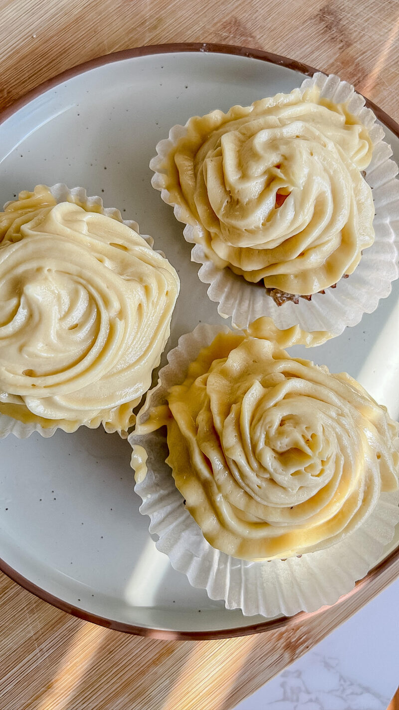 Cupcakes with Raw Buttercream Frosting (Plantain Flour Muffins) - Ash Eats
