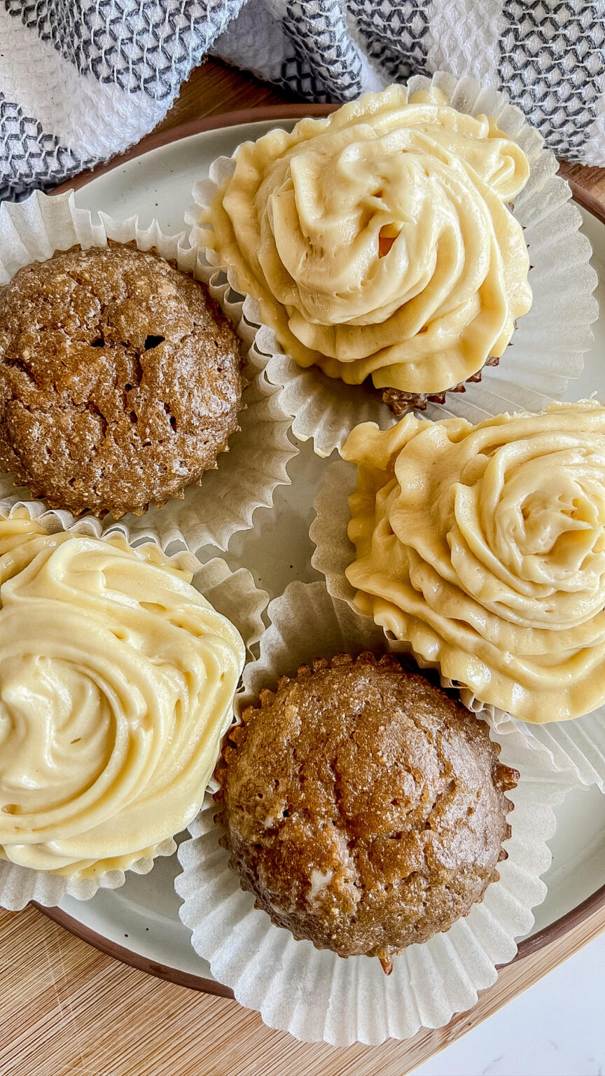 Cupcakes with Raw Buttercream Frosting (Plantain Flour Muffins) - Ash Eats